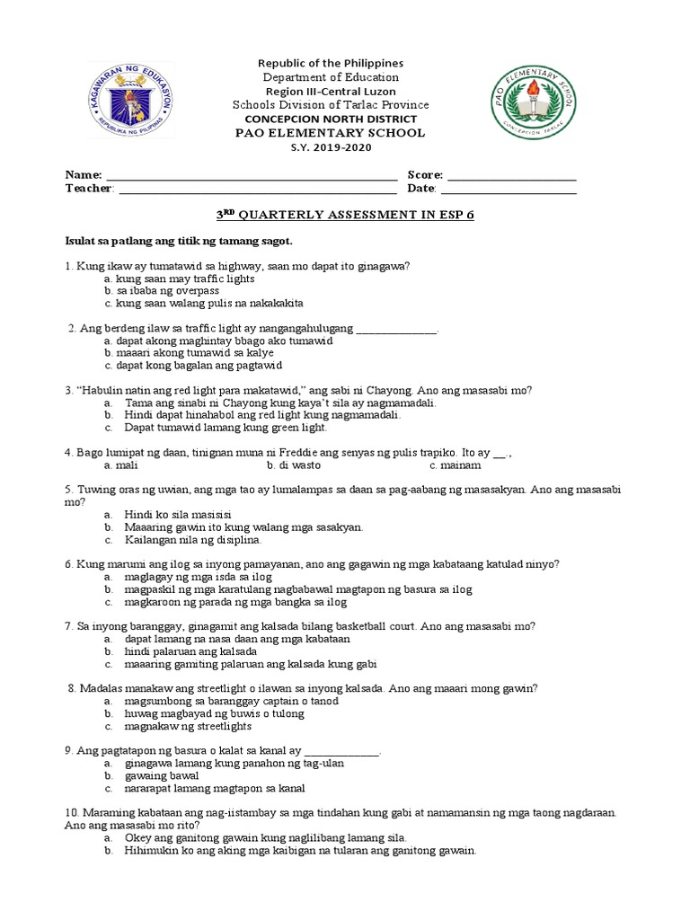 PT - Esp 6 - Q3 | PDF