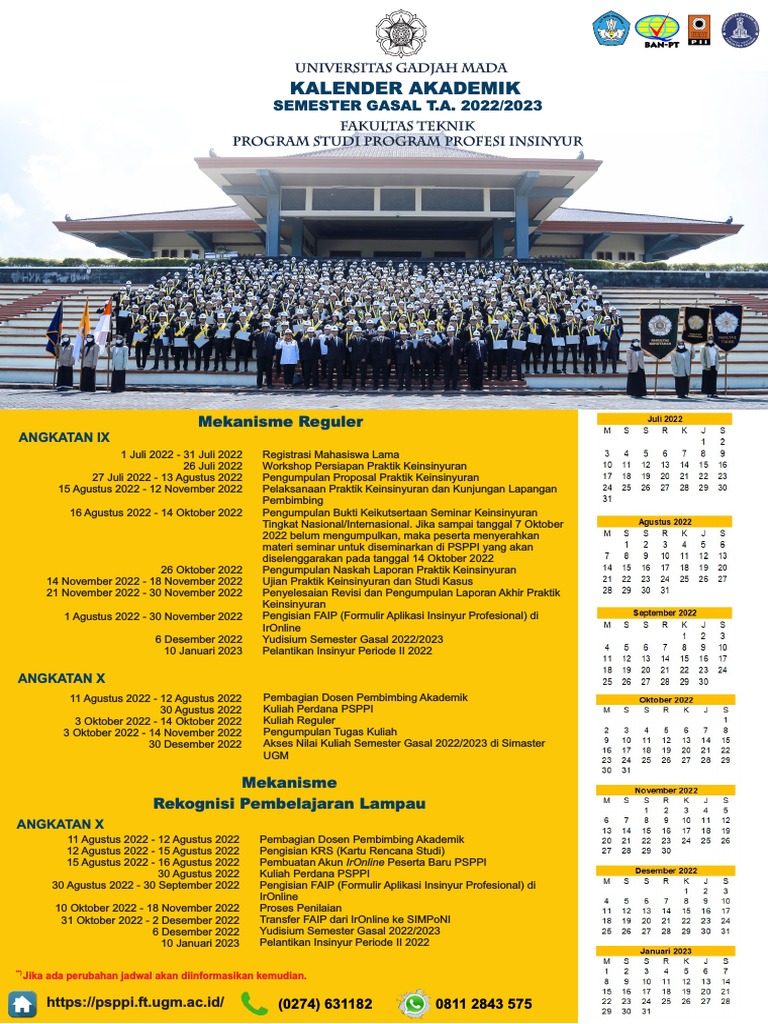 Kalender Akademik Profesi Insinyur UGM | PDF