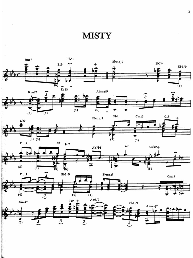 Misty Joe Pass Chord Solos | PDF