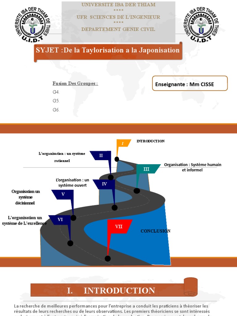 DHO de La Taylorisation A La Japonisation G4 G5 G6 M2-GC 2021-2022 ...