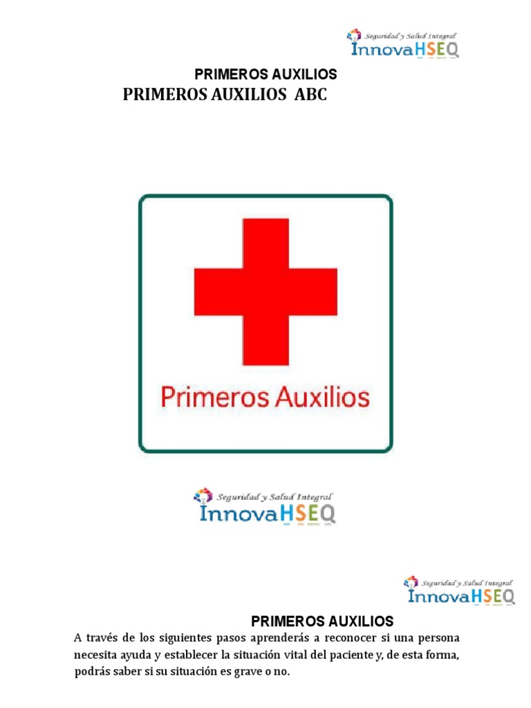 Primeros Auxilios Abc | PDF | Reanimación cardiopulmonar | Ritmo cardiaco