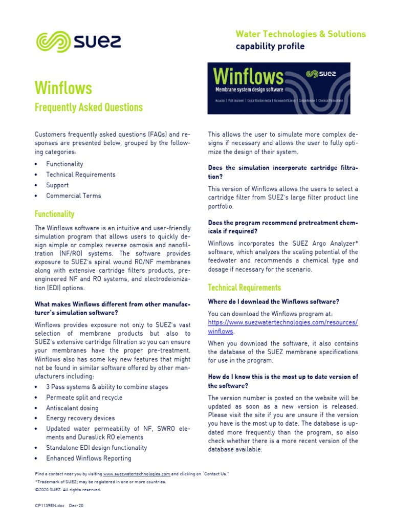 Winflows: Frequently Asked Questions | PDF | Membrane | Software