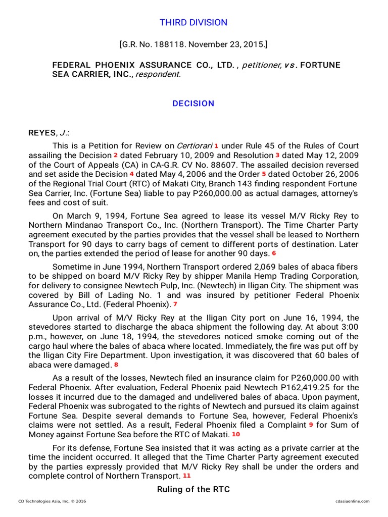 Court Rules on Charter Party Dispute | PDF | Justice | Crime & Violence