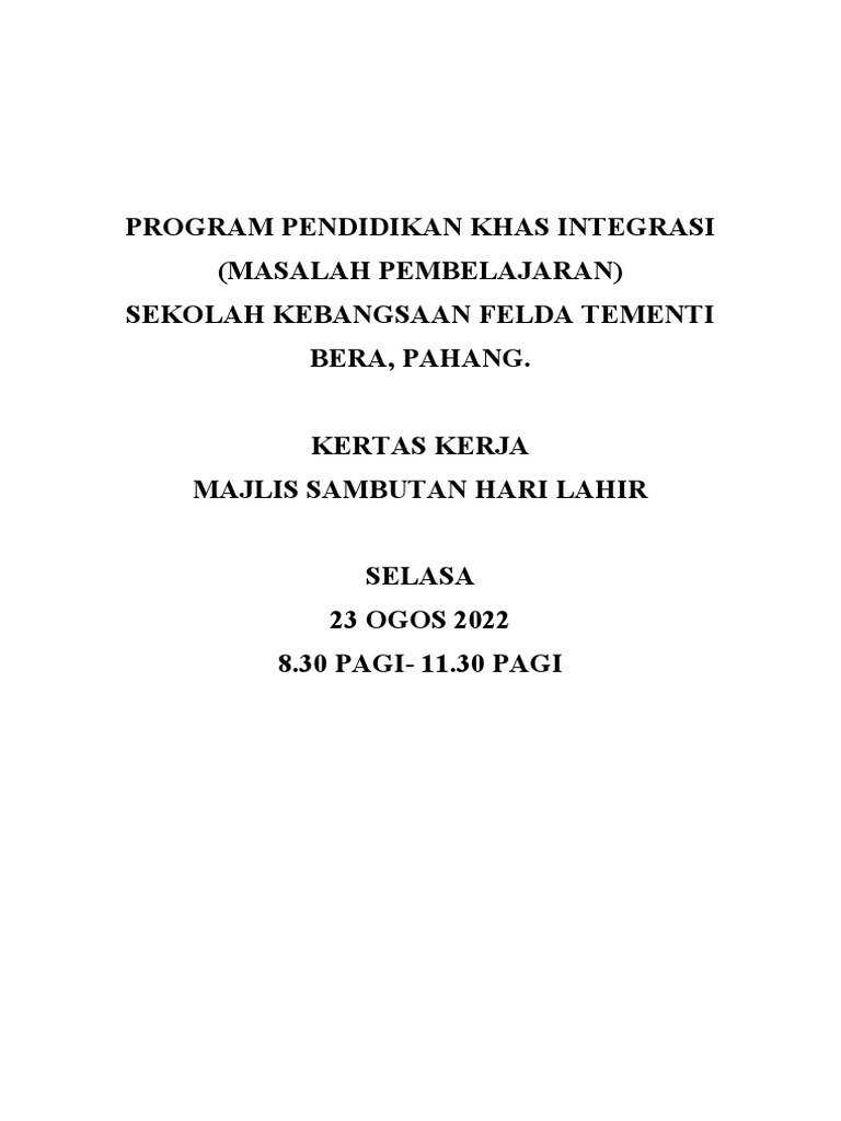 Program Pendidikan Khas Integrasi | PDF