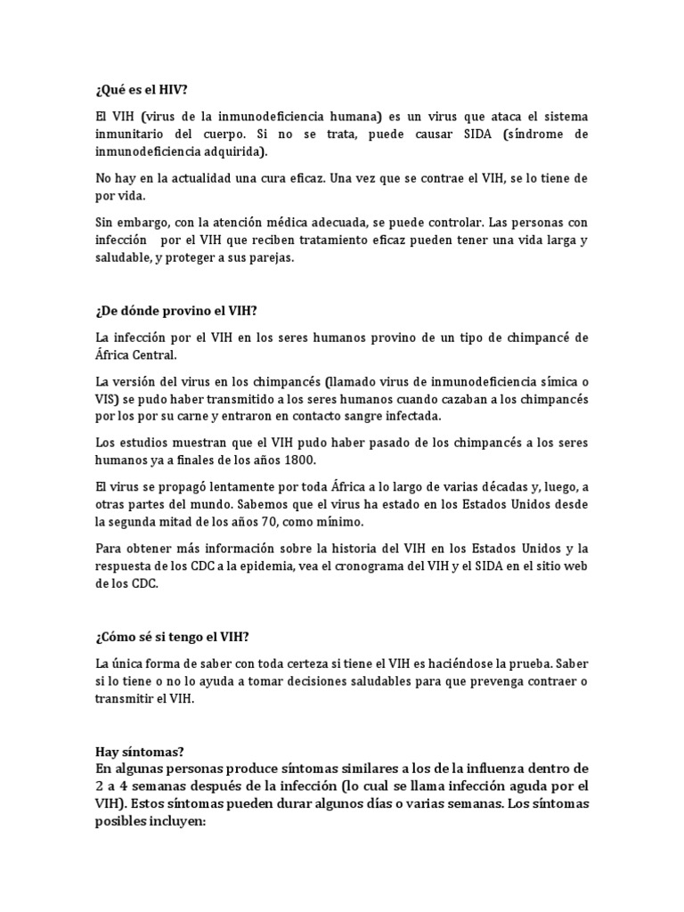 Qué Es El HIV Sida - 2022 | PDF | VIH | VIH / SIDA
