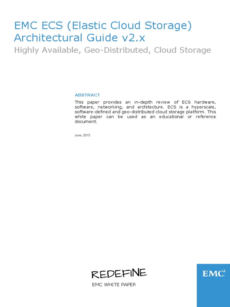 EMC ECS (Elastic Cloud Storage) Architectural Guide v2.x | PDF | Load ...