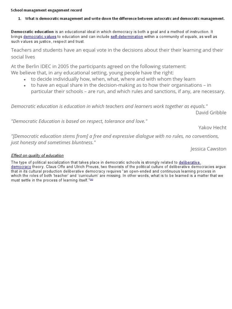 School Management Engagement Record | PDF | Schools | Learning