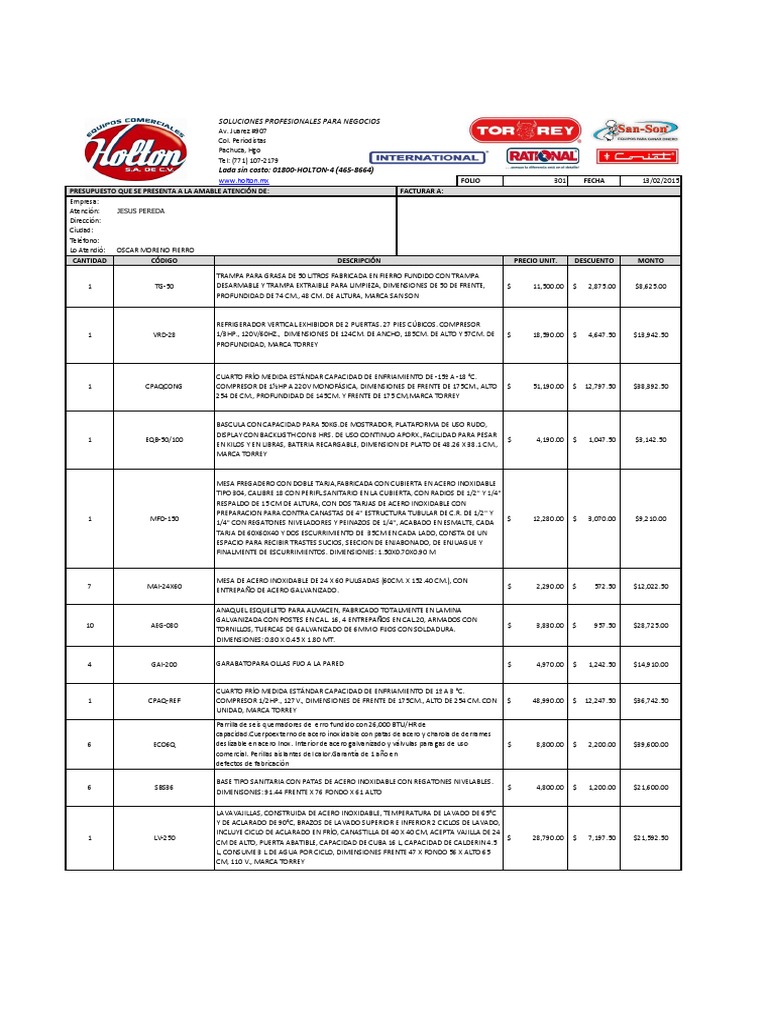 Formato de Cotizacion Pereda | PDF | Materiales | Ingeniero civil