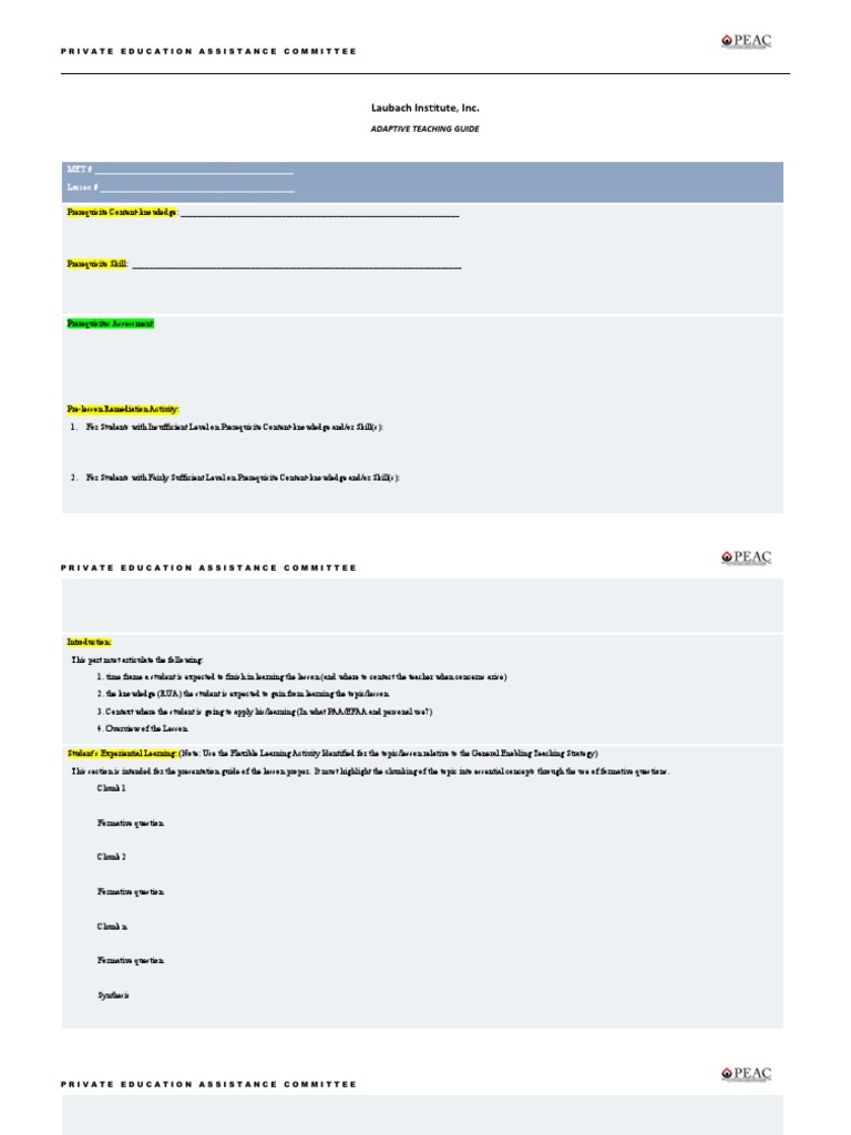 Adaptive Teaching Guide for Private Education | PDF | Career & Growth ...