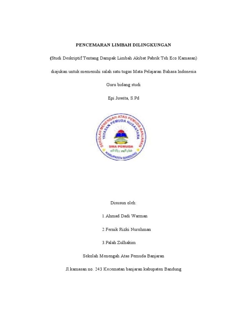 Study Deskriptif Dampak Limbah Akibat Pabrik Teh Eco | PDF