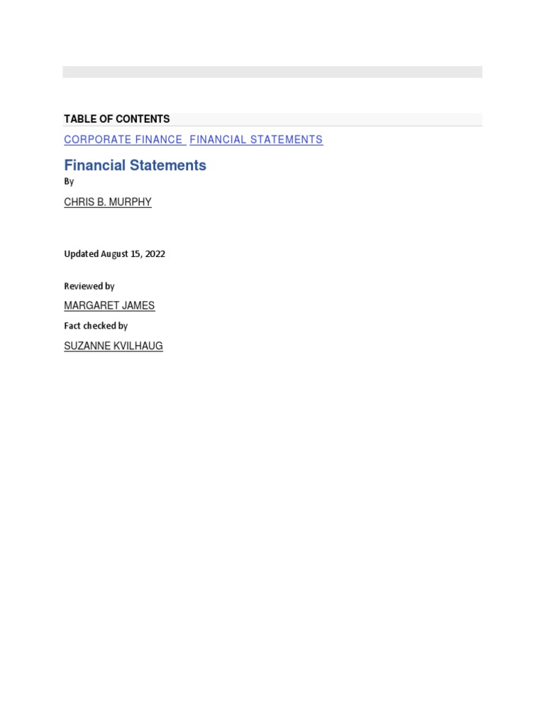Financial Statement | PDF | Financial Statement | Balance Sheet
