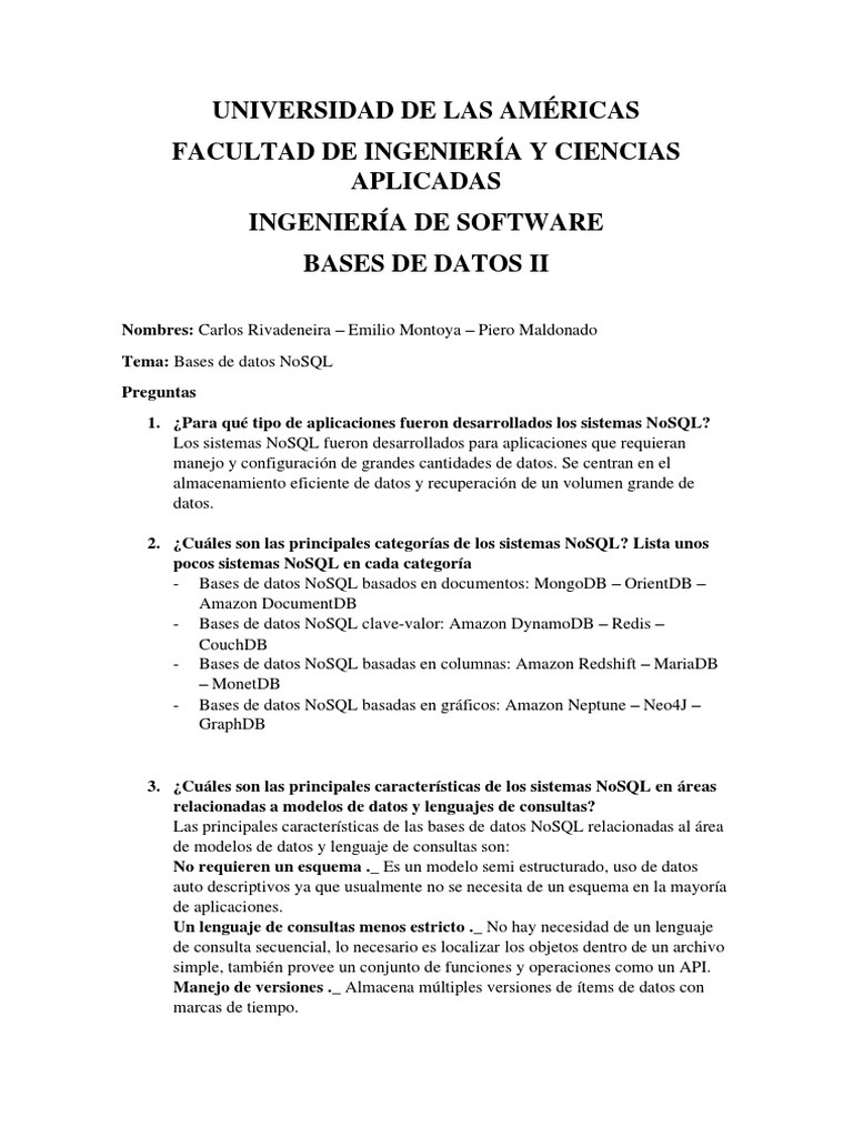 Bases de Datos NoSQL | Descargar gratis PDF | Mongo Db | Bases de datos Bases de Datos NoSQL | Descargar gratis PDF | Mongo Db | Bases de datos