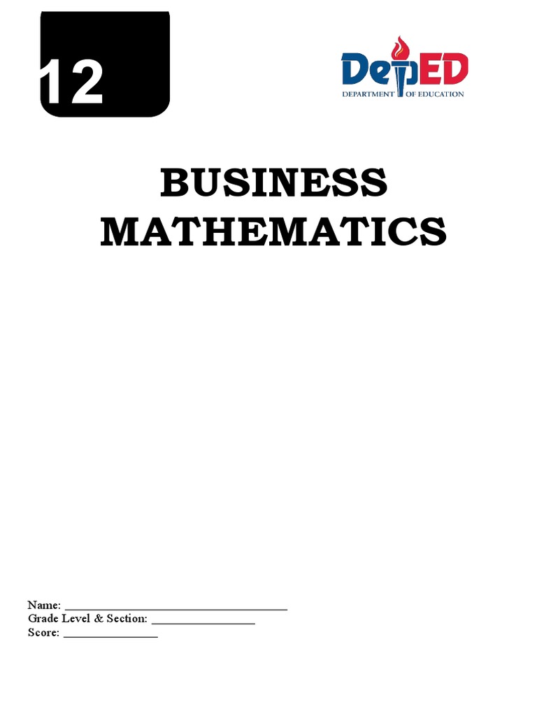 Quiz Business Math PDF