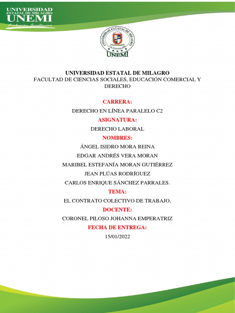 Contrato Colectivo - Laboral | Descargar gratis PDF | Acuerdo colectivo | Derecho laboral