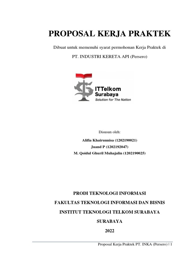 Proposal Kerja Praktek di PT INKA | PDF