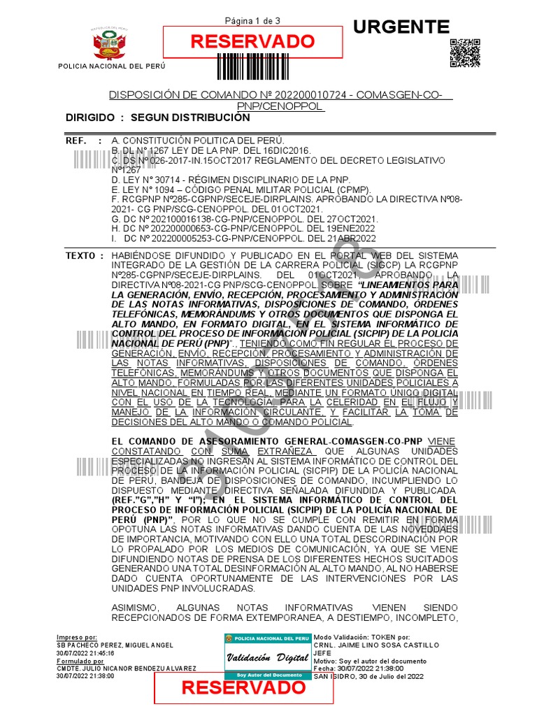 Disposición de Comando #202200010724 - Comasgen-Co-Pnp Cenoppol | PDF ... Disposición de Comando #202200010724 - Comasgen-Co-Pnp Cenoppol | PDF ...