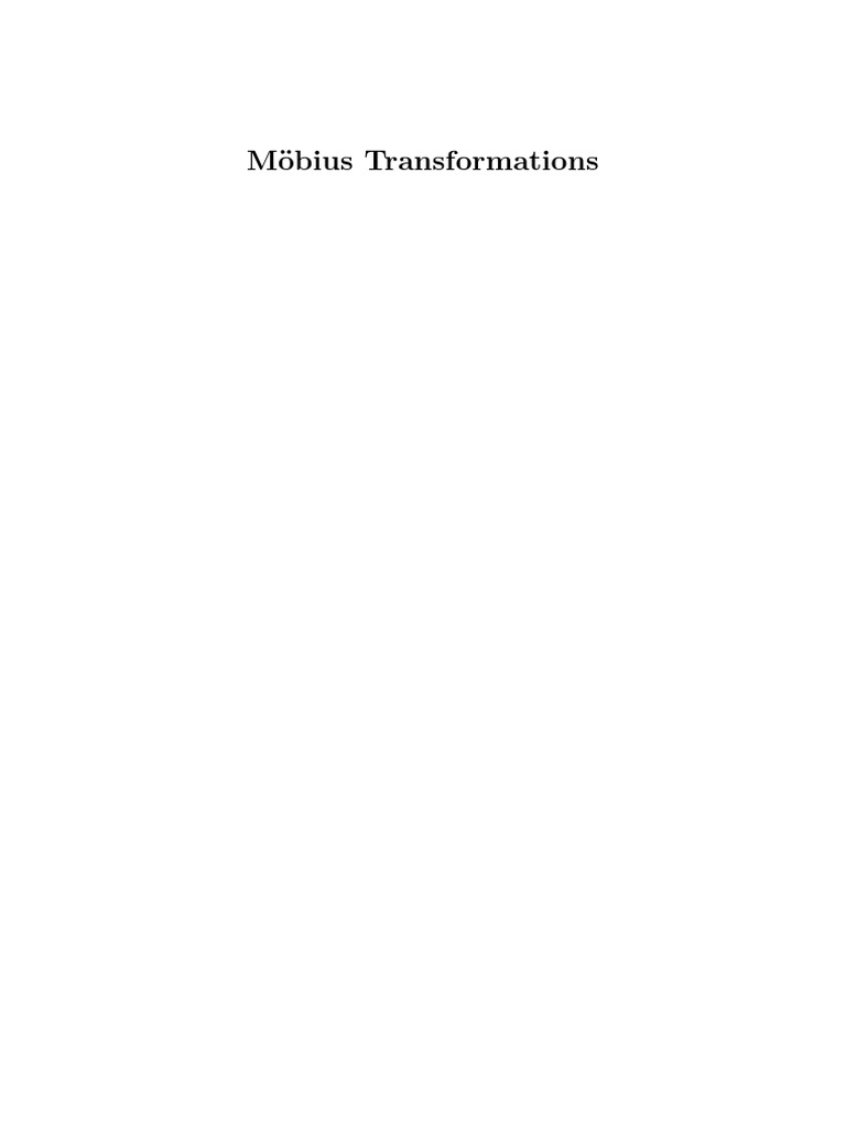 80 - Möbius-Transformations Forms A Group | PDF | Eigenvalues And ...