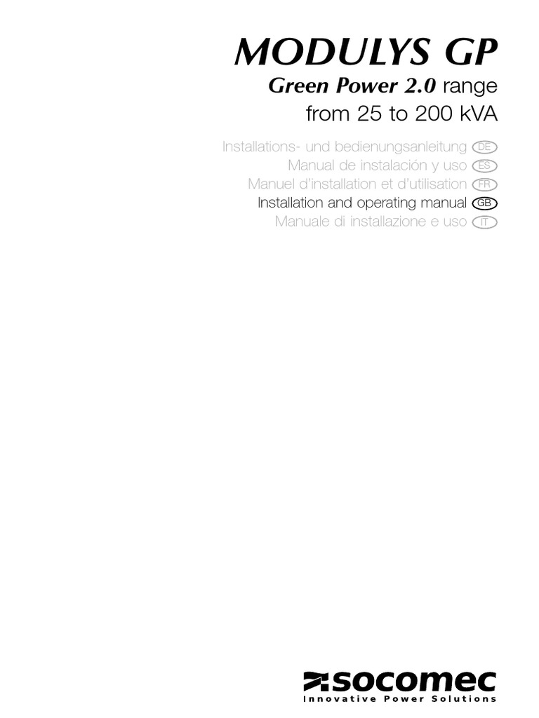 EN Modulys GP Operating Manual | PDF | Safety | Electrical Engineering