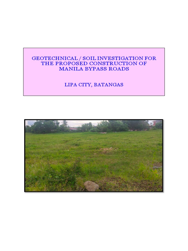Manila Batangas Bypass Soil Report | PDF | Geotechnical Engineering ...