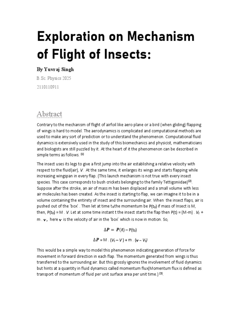 Exploration On Mechanism of Flight of Insects | PDF | Drag (Physics ...