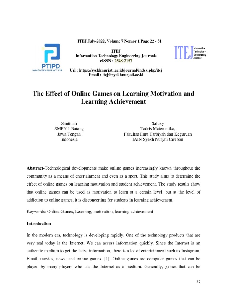 The Effect of Online Games On Learning Motivation and Learning ...