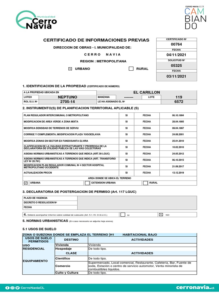 Certificado de Informaciones Previas | PDF | Economias