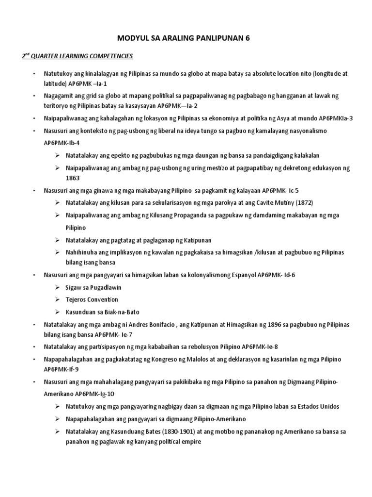 AP 6 2nd QUARTER Module | PDF