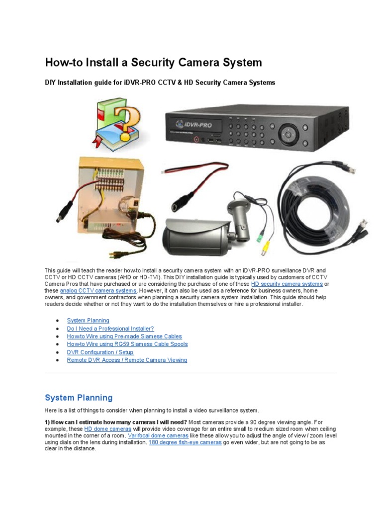 How-To Install A Security Camera System: DIY Installation Guide For ...