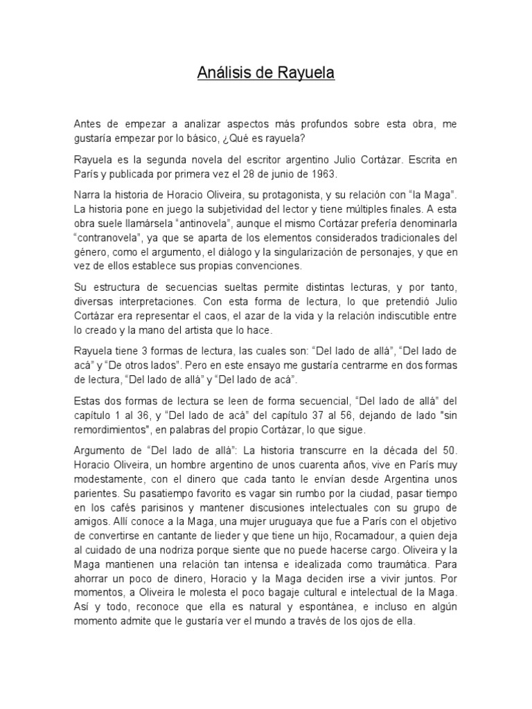 Análisis de Rayuela | PDF