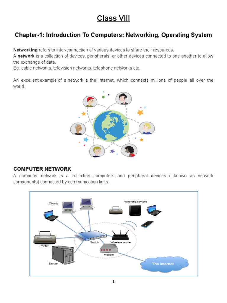 Class 8 Ch-1 Computer Network Notes | Download Free PDF | Network ...