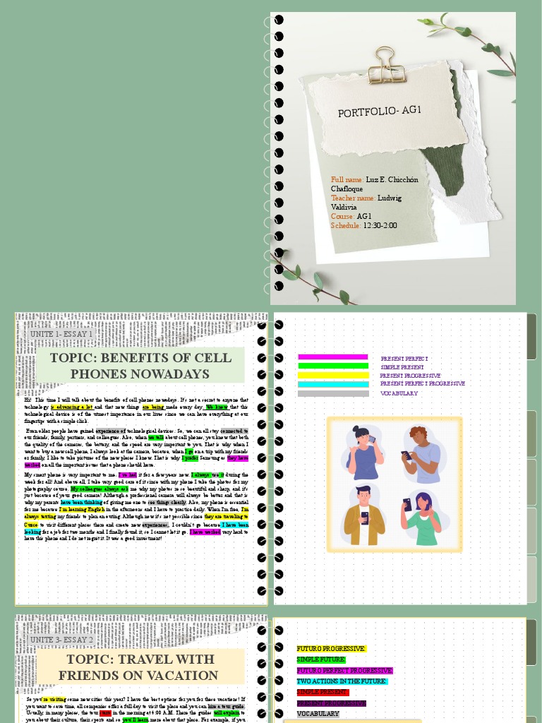 Portfolio-Ag1: Full Name: Teacher Name: Course: Schedule | PDF