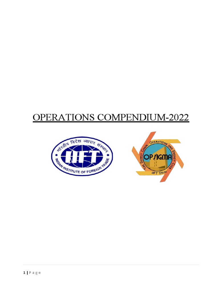 Operations Compedium IIFT | PDF | Logistics | Six Sigma
