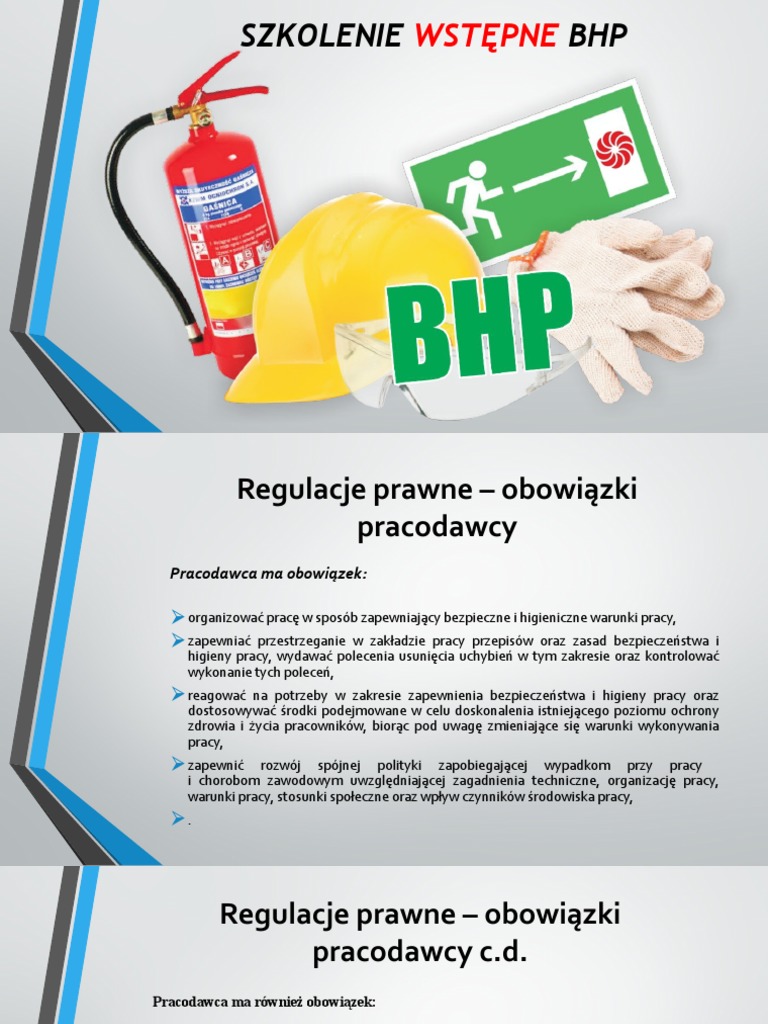 Szkolenie Wstępne BHP I Ppoż | PDF