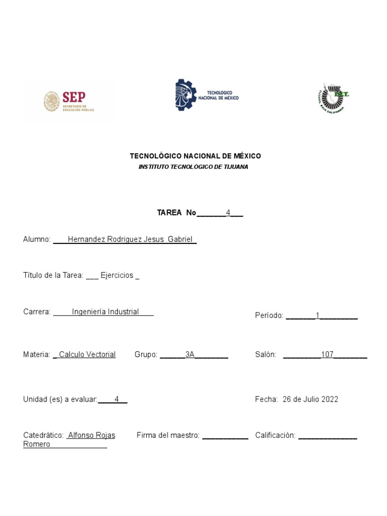 Tarea Unidad 4 Ejercicios | PDF