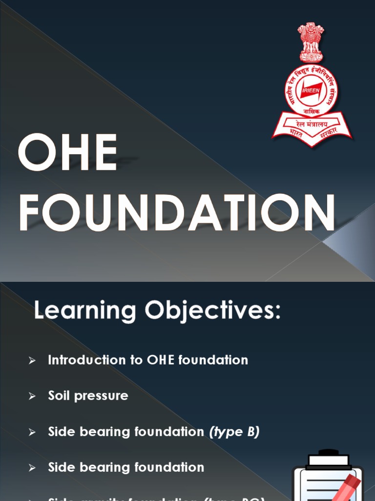 OHE Foundation Types and Design Considerations | PDF | Bending | Soil