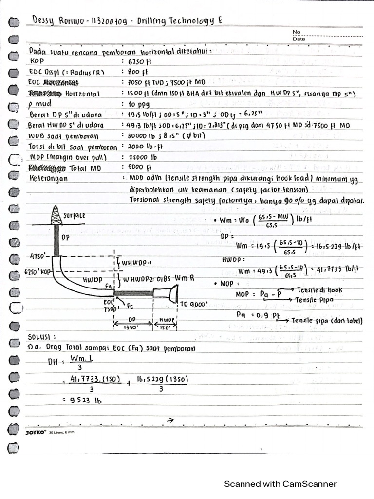 Dessy Roriwo - 113200109 - Tugas Pemboran Horizontal | PDF