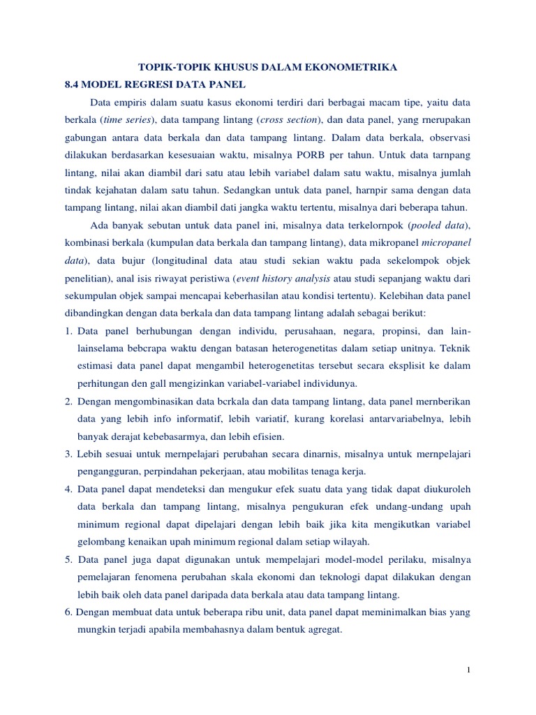 1.c Model Regresi Data Panel | PDF