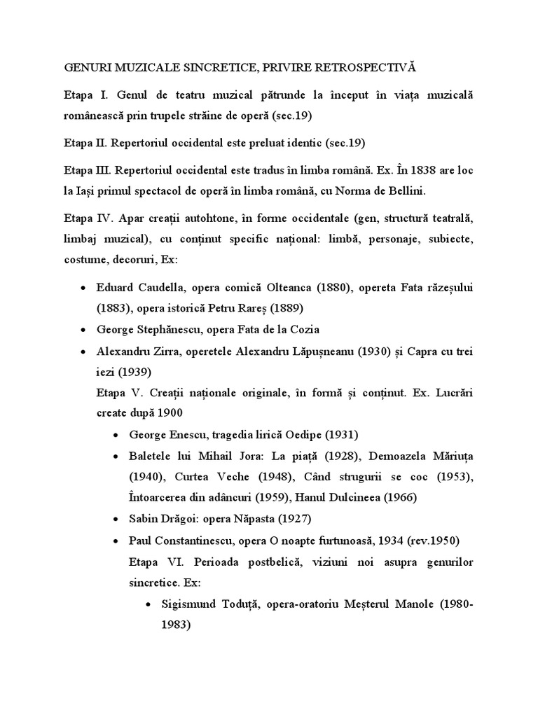 Genuri Muzicale + Muz. Sec 20 | PDF