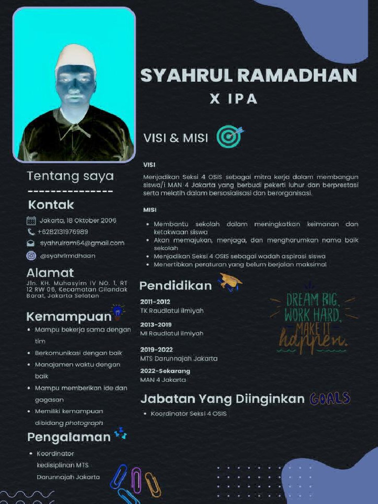 (CV - OSIS - Syahrul Ramadhan - X IPA) - Inverted | PDF