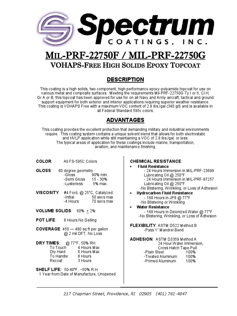 #4019 MIL-PRF-22750G Spectrum | PDF | Epoxy | Paint