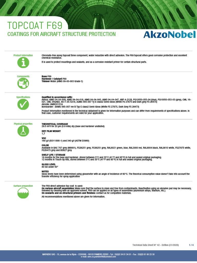 Topcoat F69: Coatings For Aircraft Structure Protection | Download Free ...