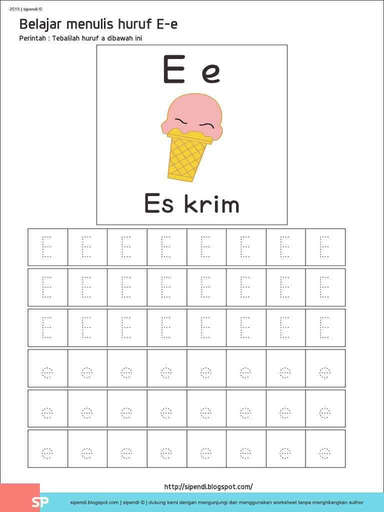 Belajar Menulis Huruf e | PDF
