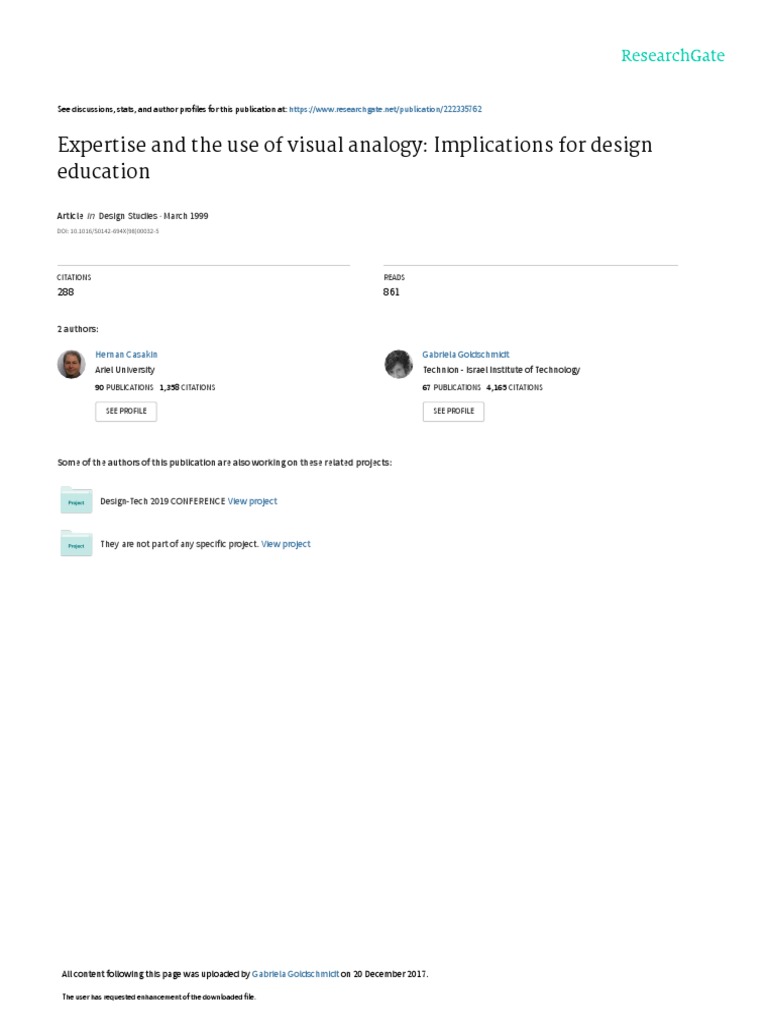 The Use of Visual Analogy | PDF | Expert | Analogy The Use of Visual Analogy | PDF | Expert | Analogy