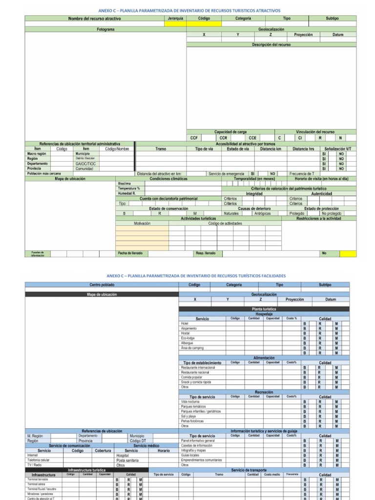 Anexo C Planillas Parametrizadas | PDF
