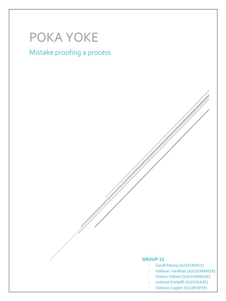 Poka Yoke: Mistake Proofing A Process | PDF | Qr Code