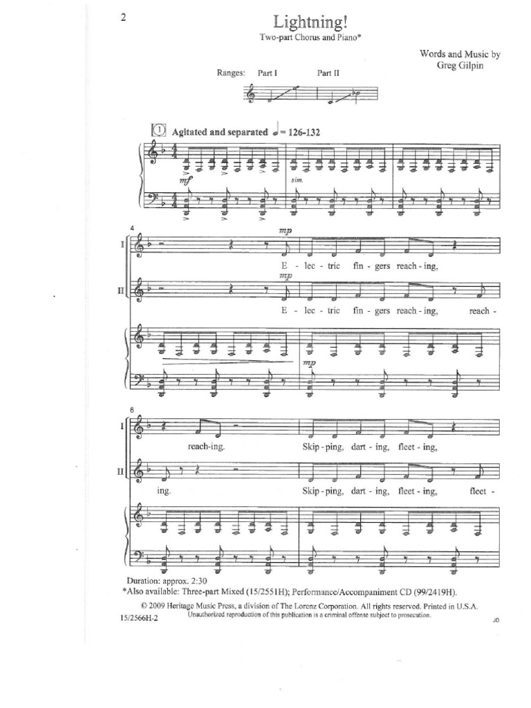 lightning sheet music | PDF