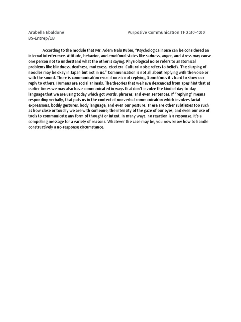 Arabella Ebaldone Purposive Communication TF 2:30-4:00 BS-Entrep/1B | PDF