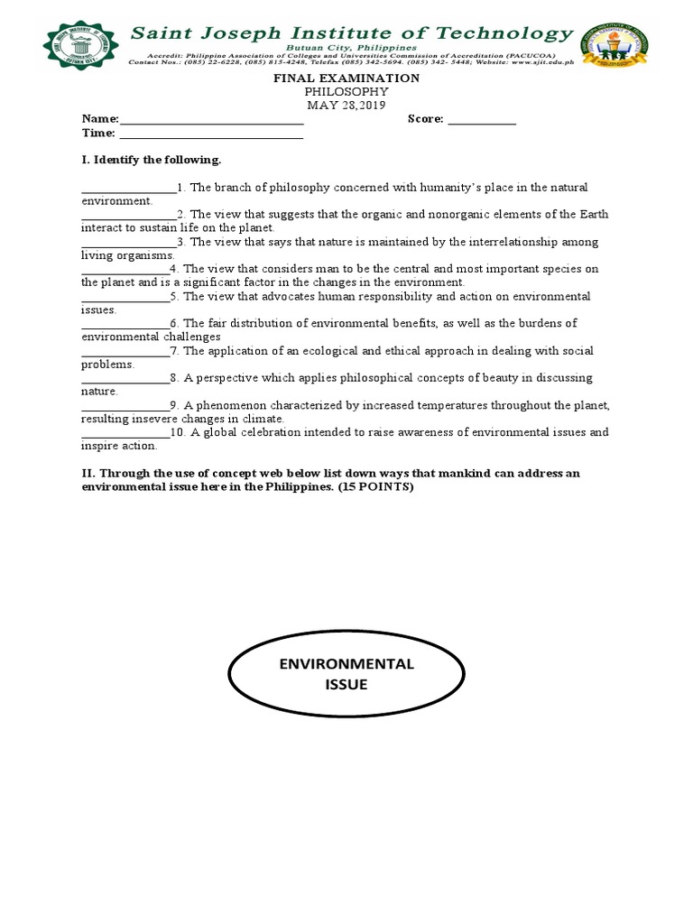 FINAL EXAMINATION - Philo | PDF