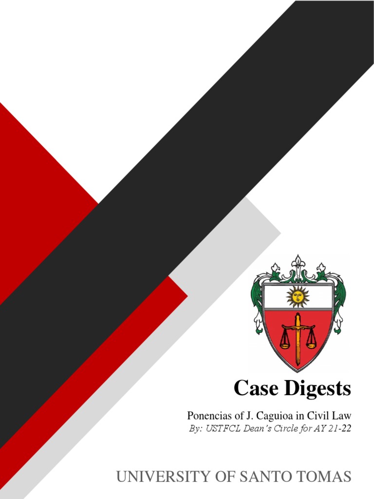 UST Civil Law Case Digests | PDF | Assignment (Law) | Complaint