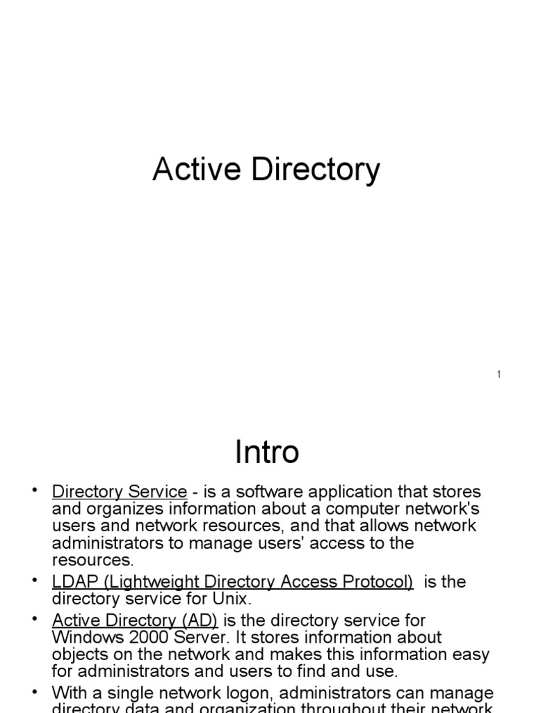 09 Active Directory Pdf Active Directory Domain Name